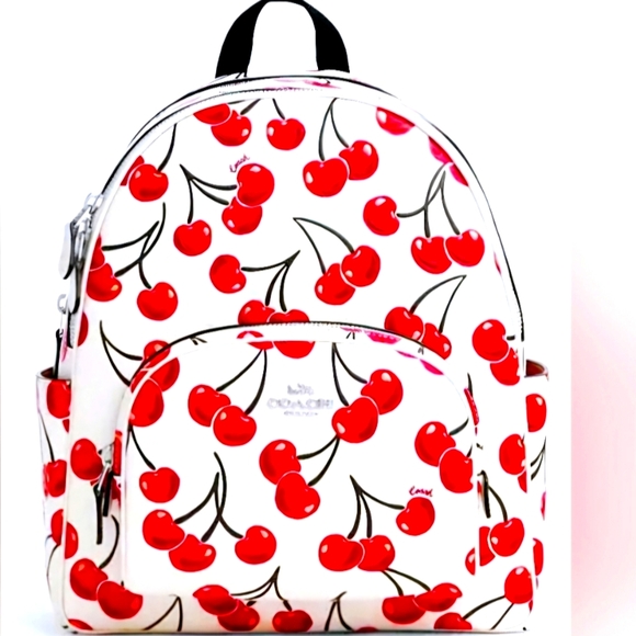 Coach | Bags | Coach Court Backpack With Cherry Print With Dustbag ...